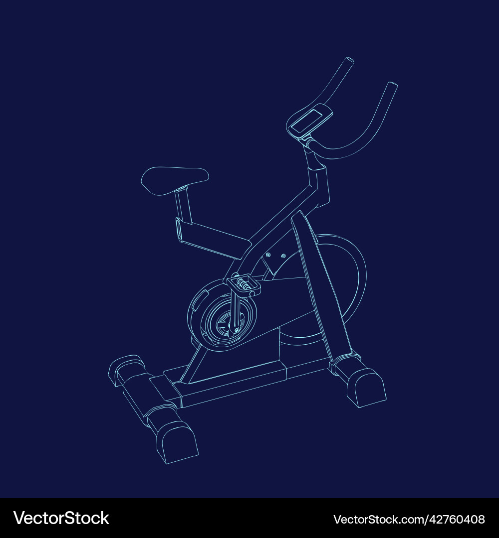 Bicycle exercise machine outline Royalty Free Vector Image