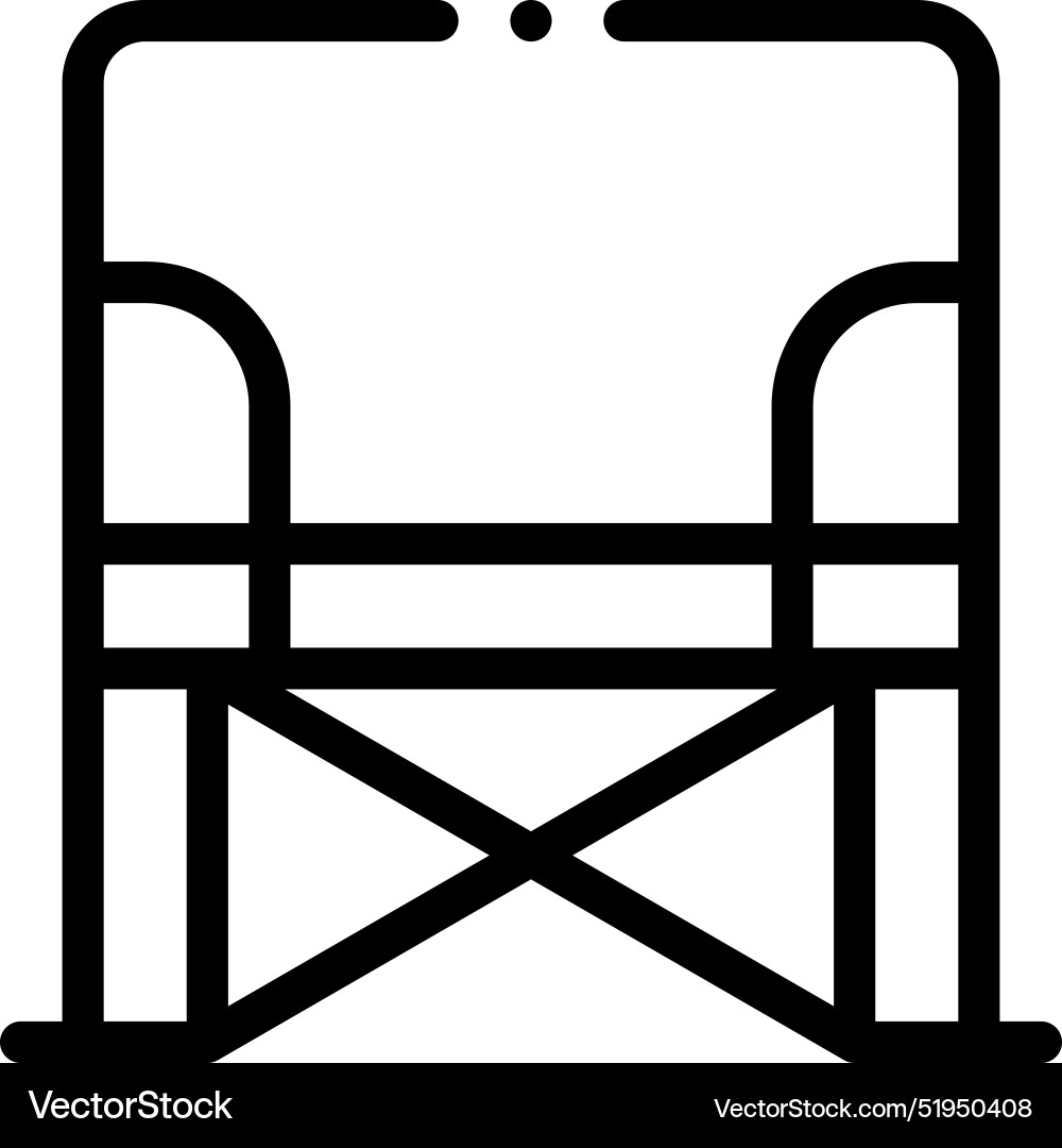 Camp chair icon thin linear style design isolated Vector Image
