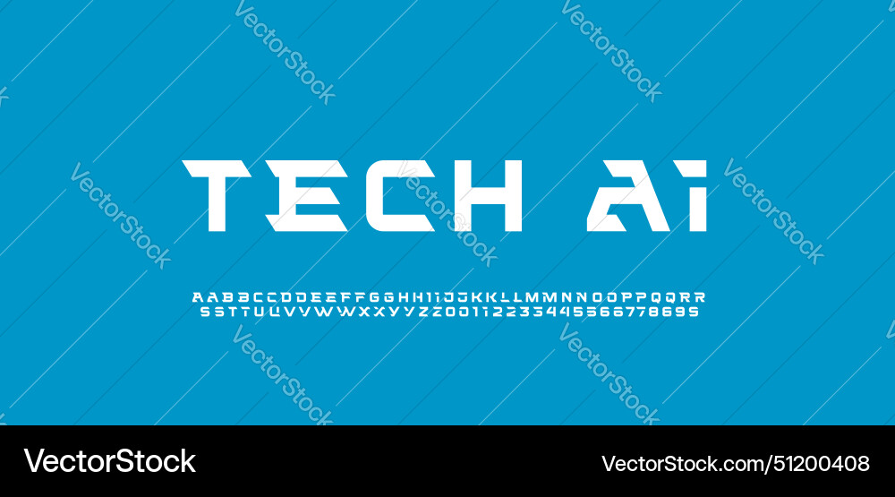 Digital modern alphabet cyber font Royalty Free Vector Image