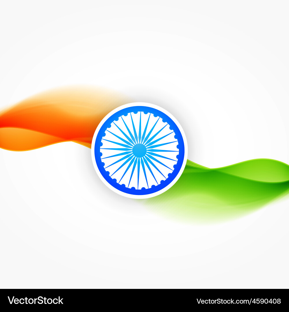 Flag of india with wave flowing Royalty Free Vector Image