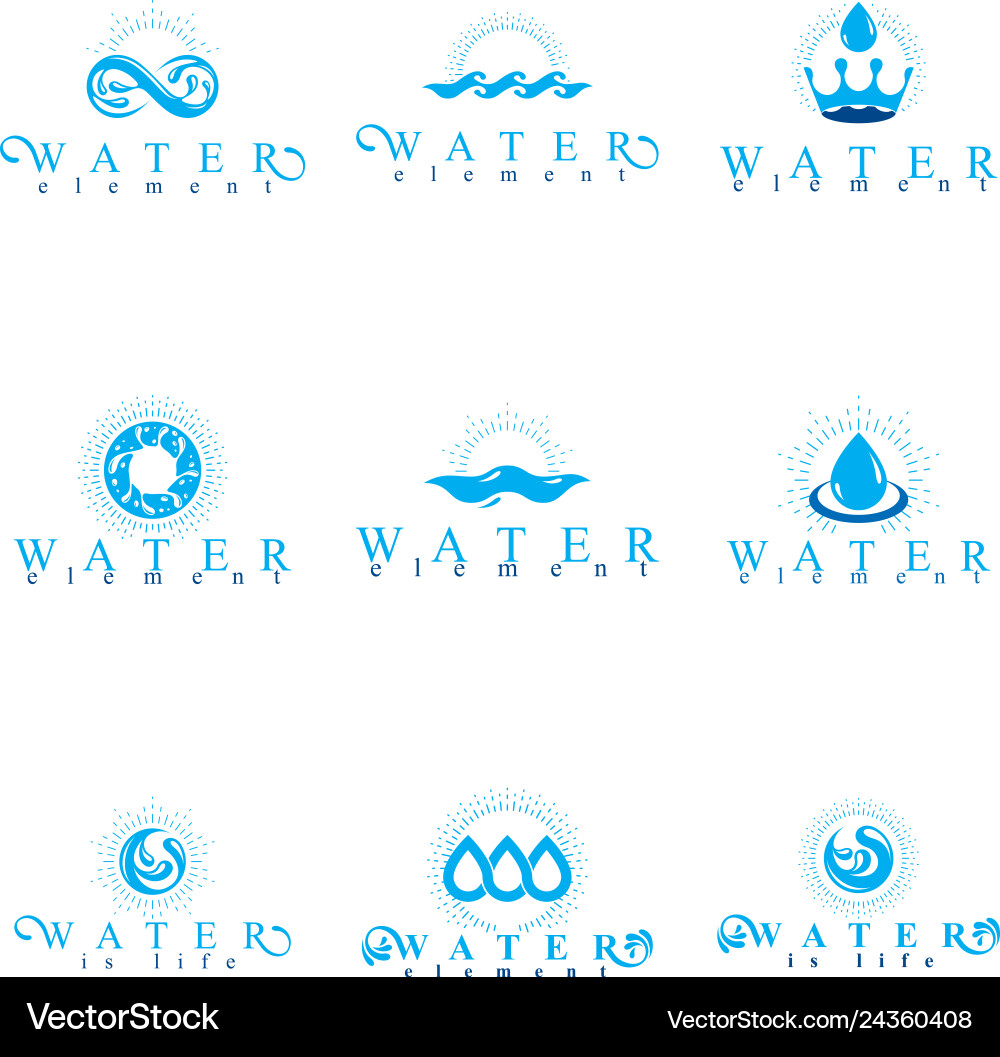 Fresh mineral water design emblems like Royalty Free Vector