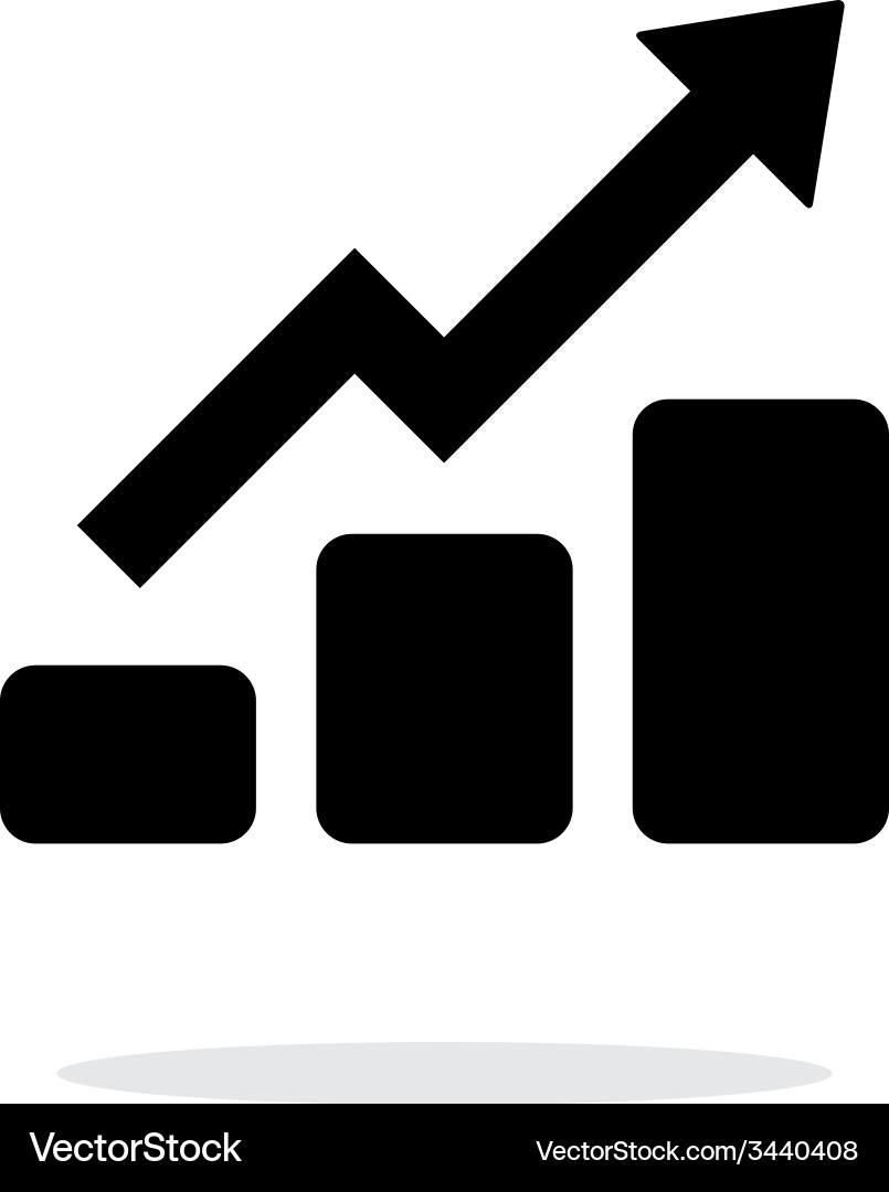 Graph up icon on white background Royalty Free Vector Image