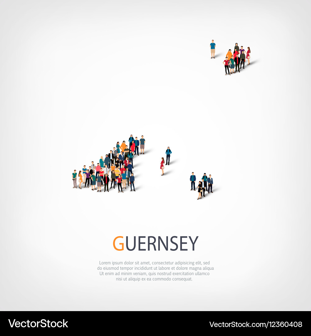 Guernsey People Map Royalty Free Vector Image - VectorStock
