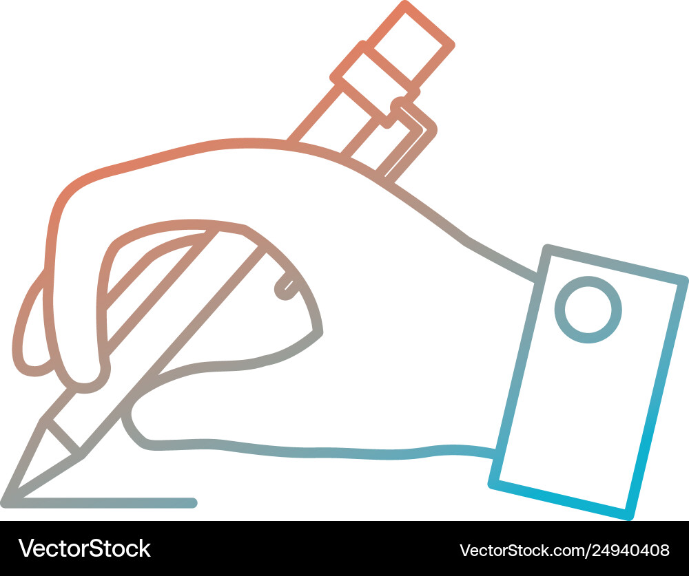 Hand writing with pen Royalty Free Vector Image
