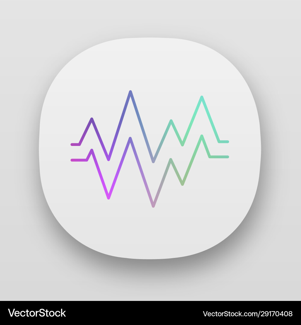 Heart beat app icon uiux user interface sound Vector Image