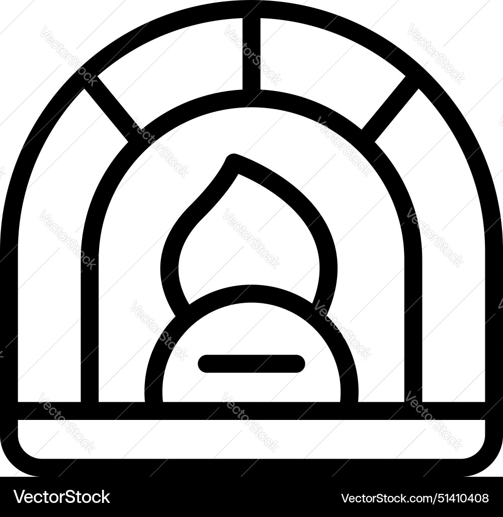 Line art design of a fireplace Royalty Free Vector Image