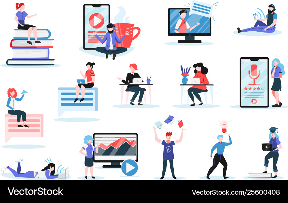 Online training set Royalty Free Vector Image - VectorStock