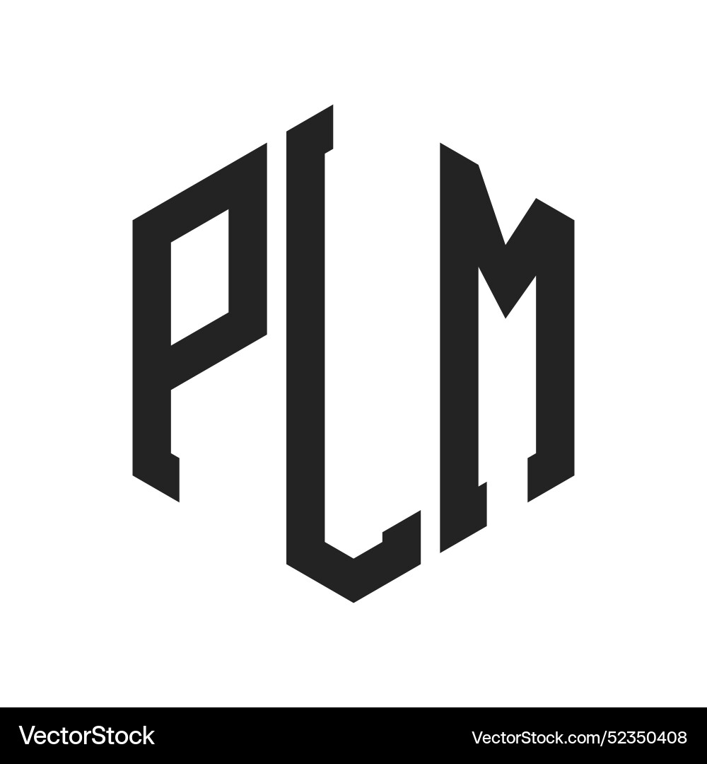 Plm logo design initial letter monogram Royalty Free Vector