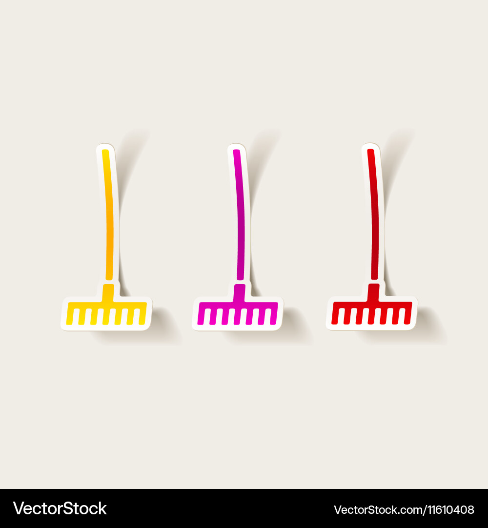 Realistic design element rake Royalty Free Vector Image