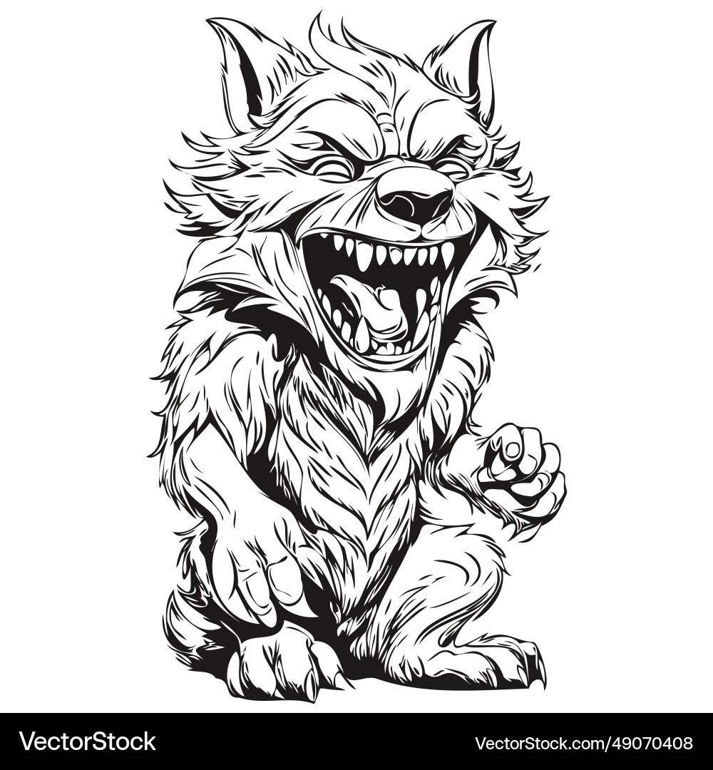 Scary werewolf for spooky image Royalty Free Vector Image