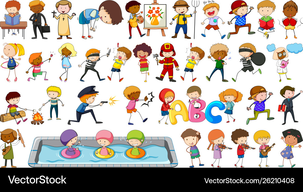 Set children character Royalty Free Vector Image