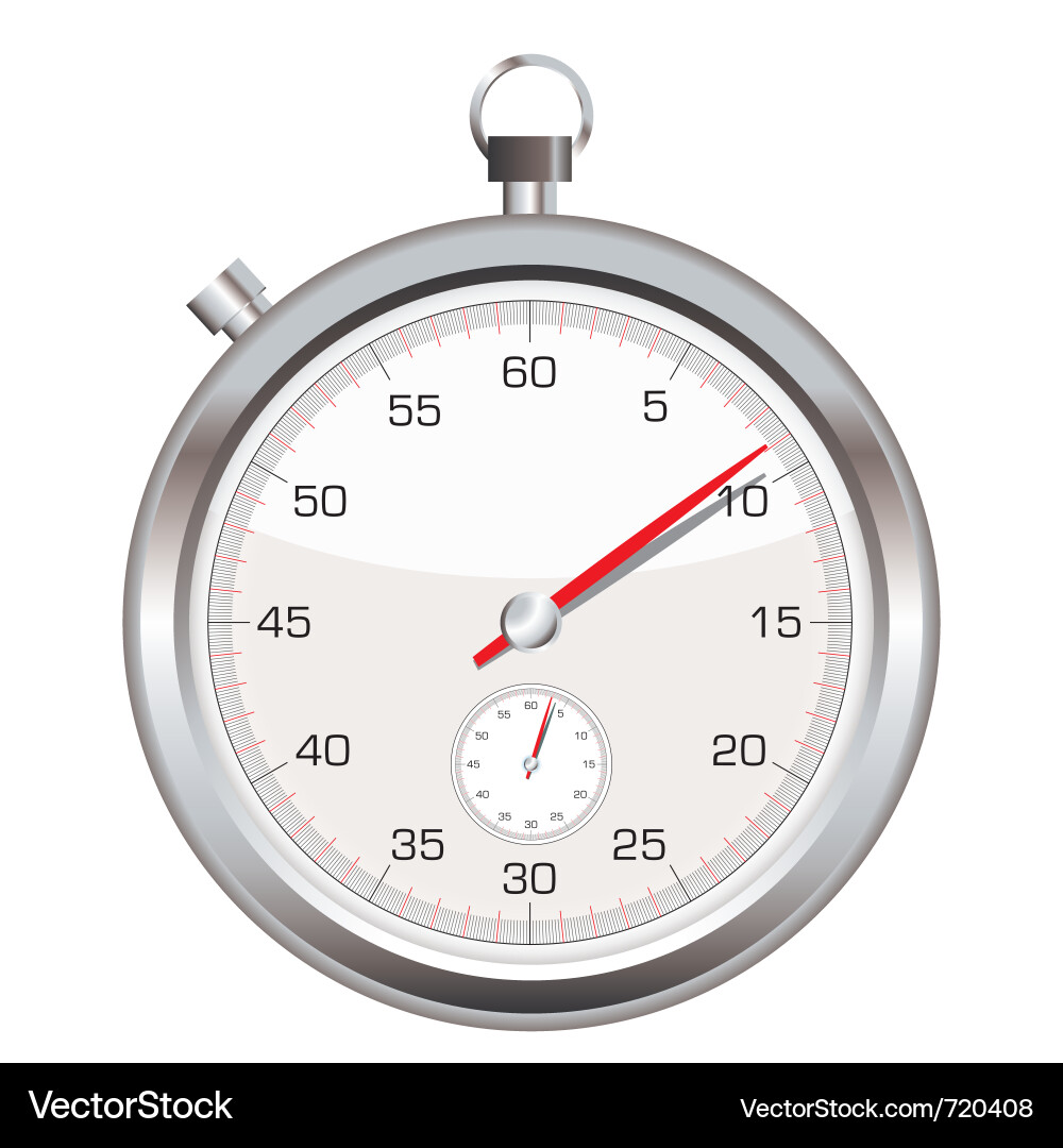 Silver stop watch Royalty Free Vector Image - VectorStock