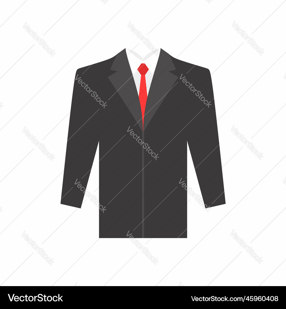 Suit and tie isolated on white background flat Vector Image