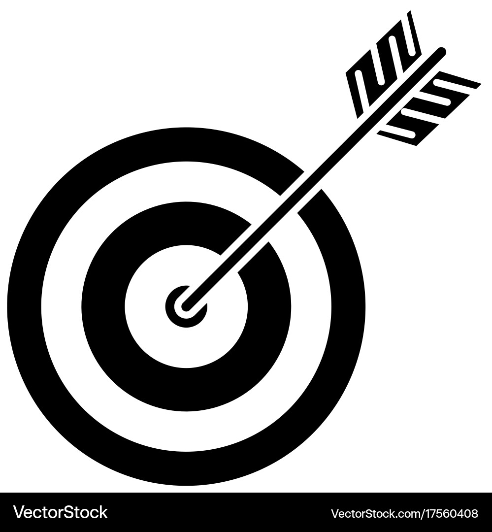 Target with arrow icon Royalty Free Vector Image