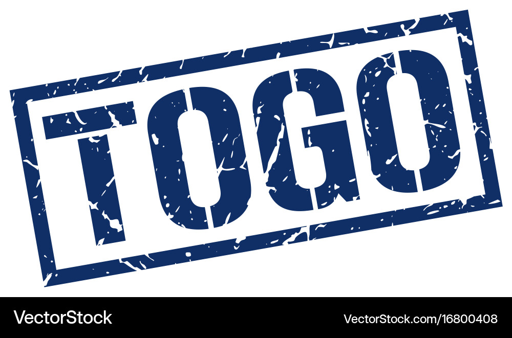 Togo blue square stamp Royalty Free Vector Image