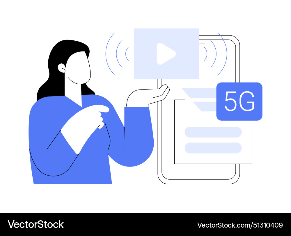 5g streaming isolated cartoon Royalty Free Vector Image