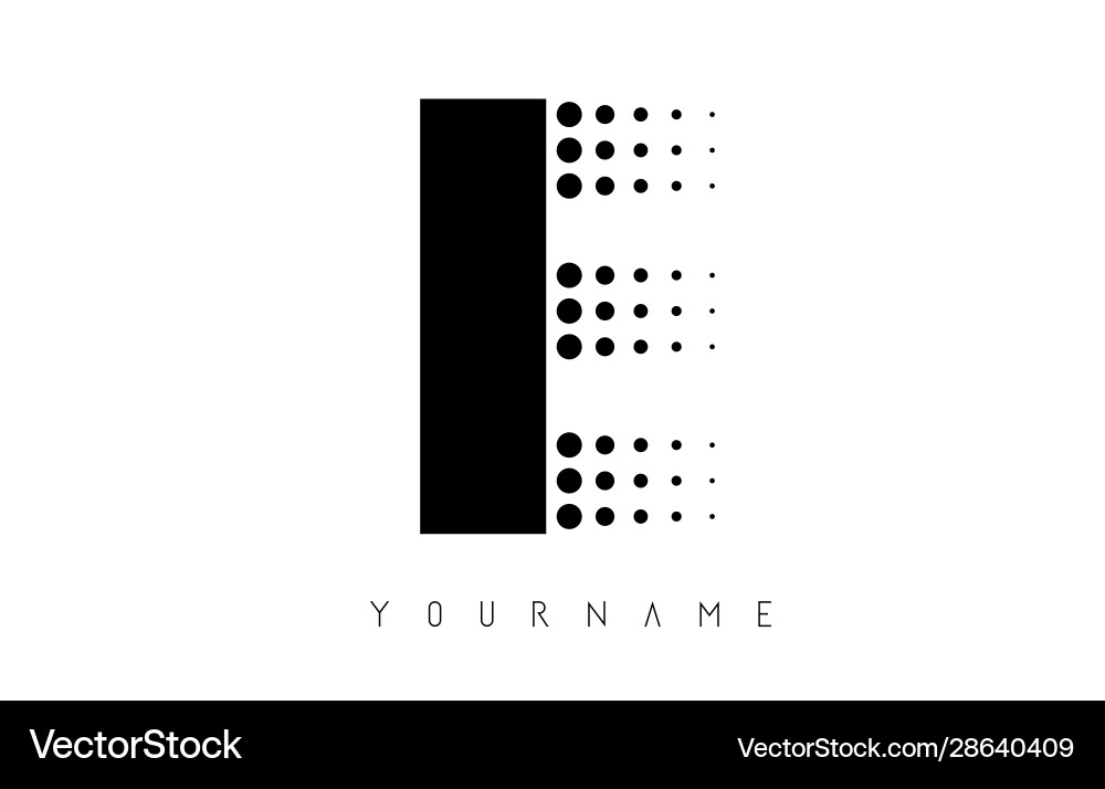 E black letter logo with dots Royalty Free Vector Image