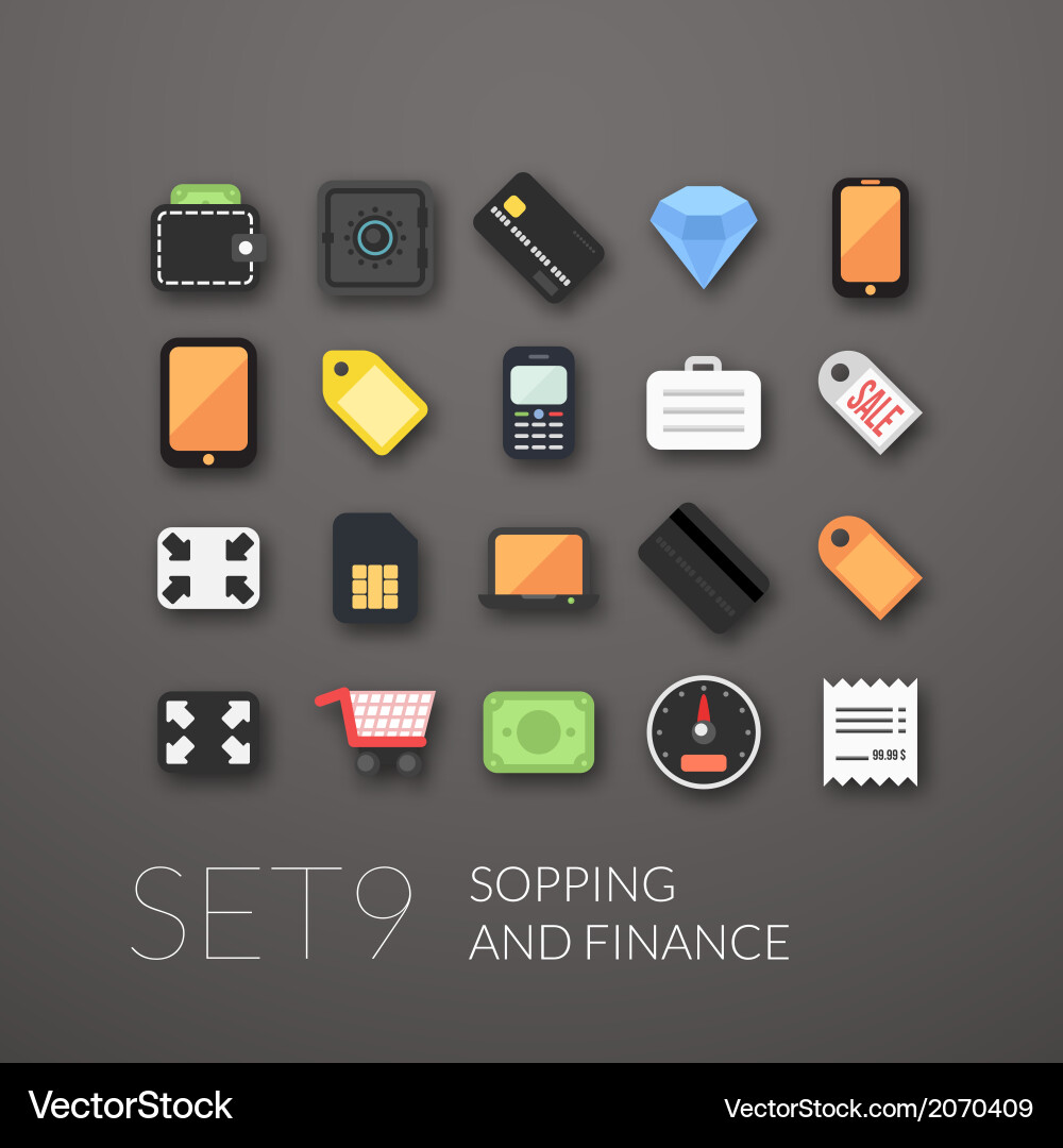 Flat icons set 9 Royalty Free Vector Image - VectorStock