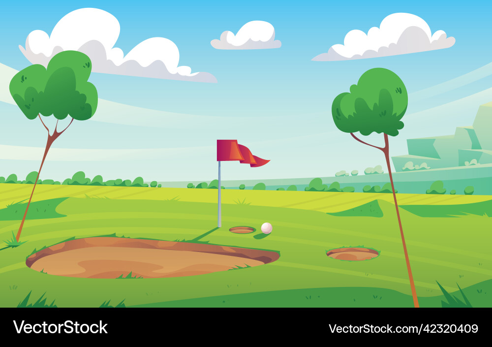 Golf Course Landscape Royalty Free Vector Image