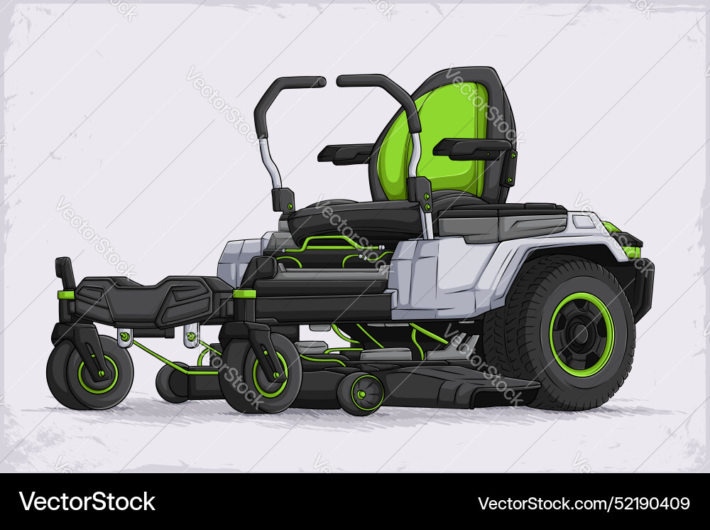 Hand drawn small electric riding lawn mowers Vector Image