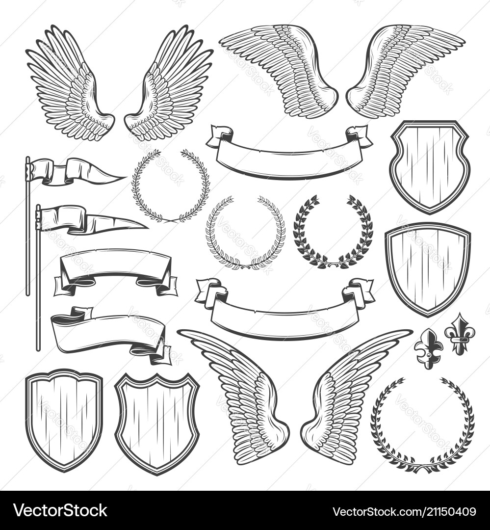 Heraldic element for medieval badge crest design Vector Image
