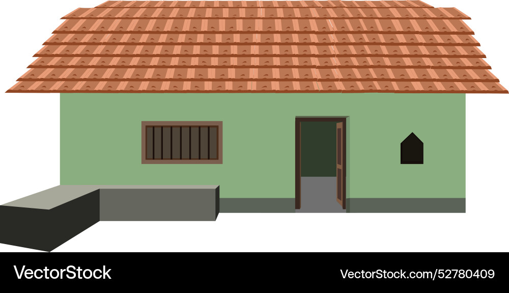 Indian village house isolated Royalty Free Vector Image
