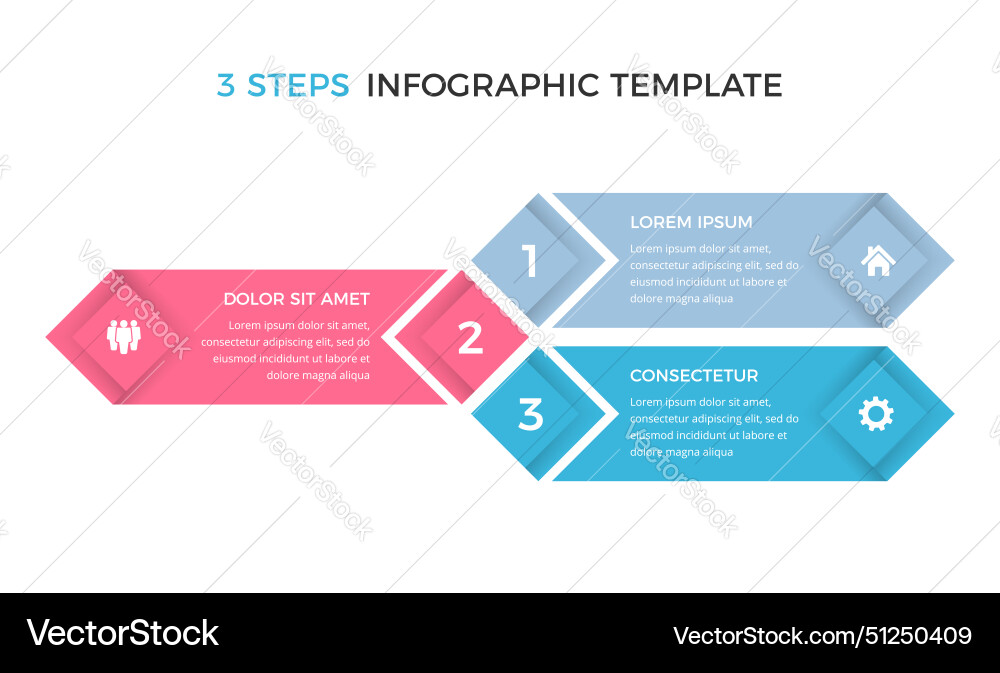 Infographic template - 3 elements Royalty Free Vector Image
