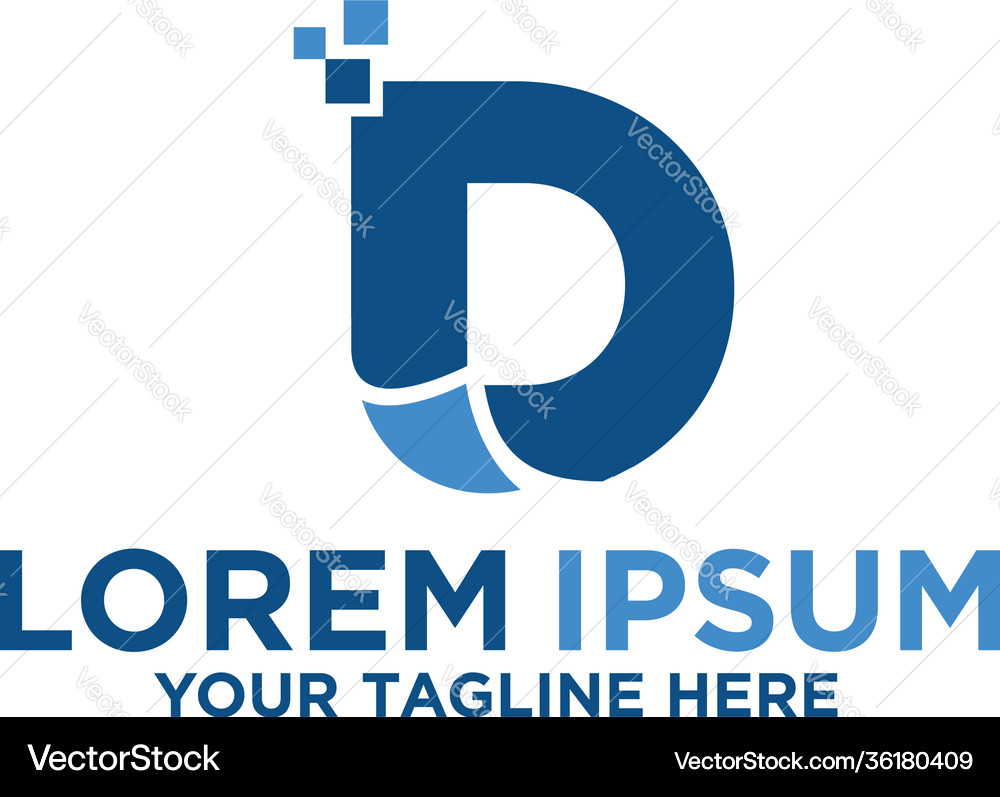 Letter d pixels data information logo Royalty Free Vector