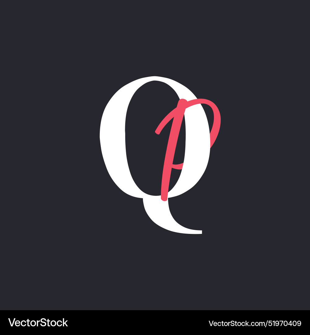 Letter qp logo perfectly blended initials Vector Image