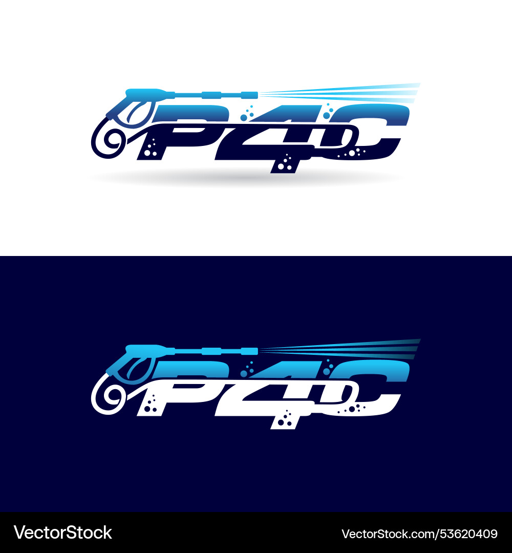 P4 wash logo washing logo design Royalty Free Vector Image