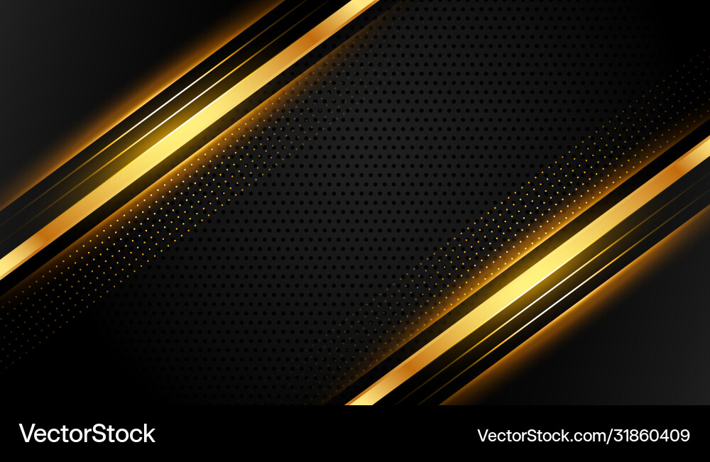 Premium black and gold lines abstract background Vector Image
