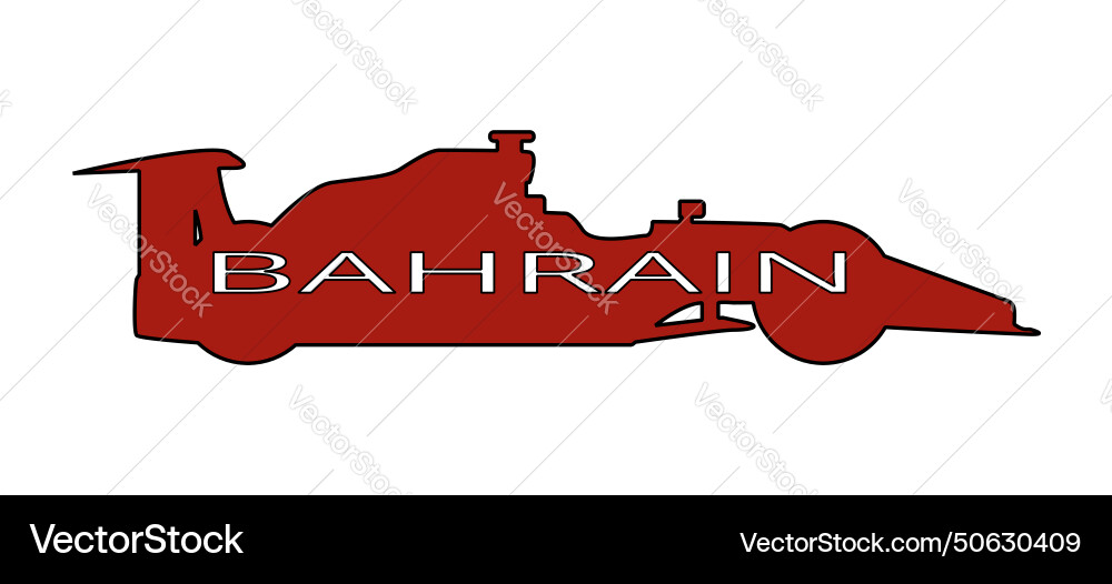 Race car with the tex bahrain Royalty Free Vector Image