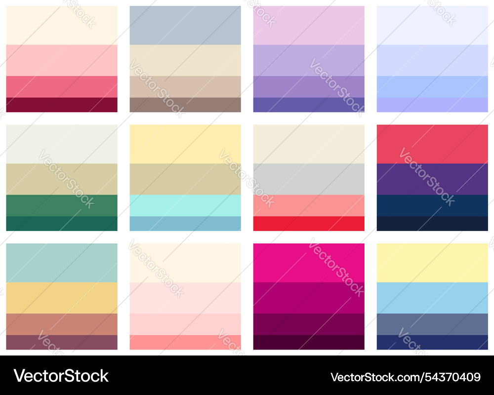 Trend color palette guide template fit Royalty Free Vector