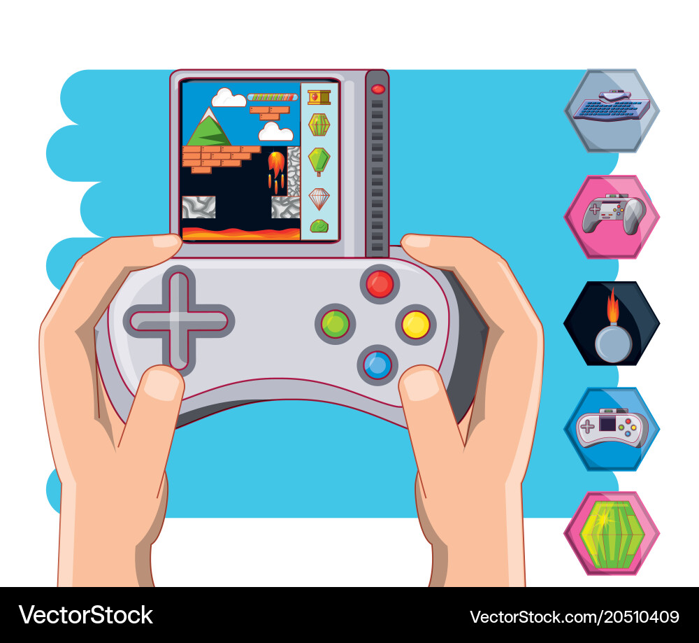 Video game control icons Royalty Free Vector Image