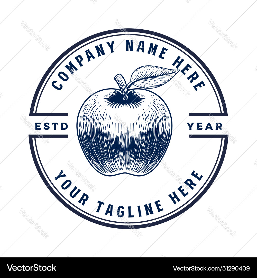Vintage retro hipster fresh apple fruit farm Vector Image