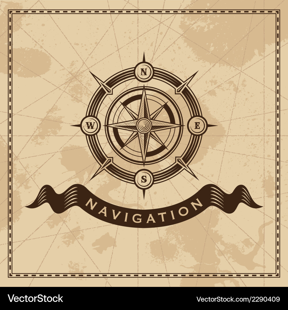Wind rose - nautical compass Royalty Free Vector Image
