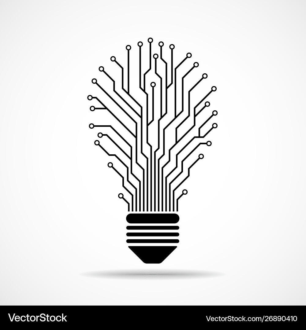 Abstract lamp with circuit board technology light Vector Image