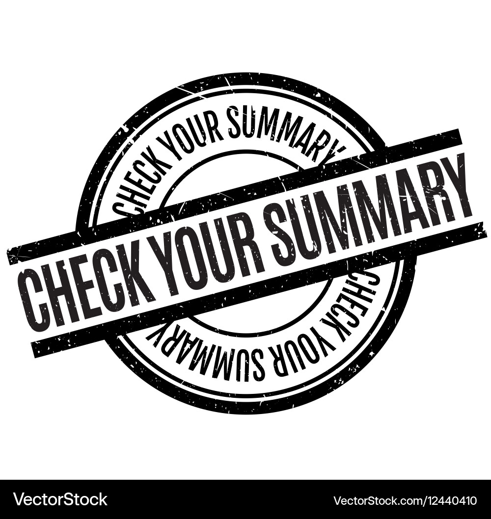 Check your summary rubber stamp Royalty Free Vector Image