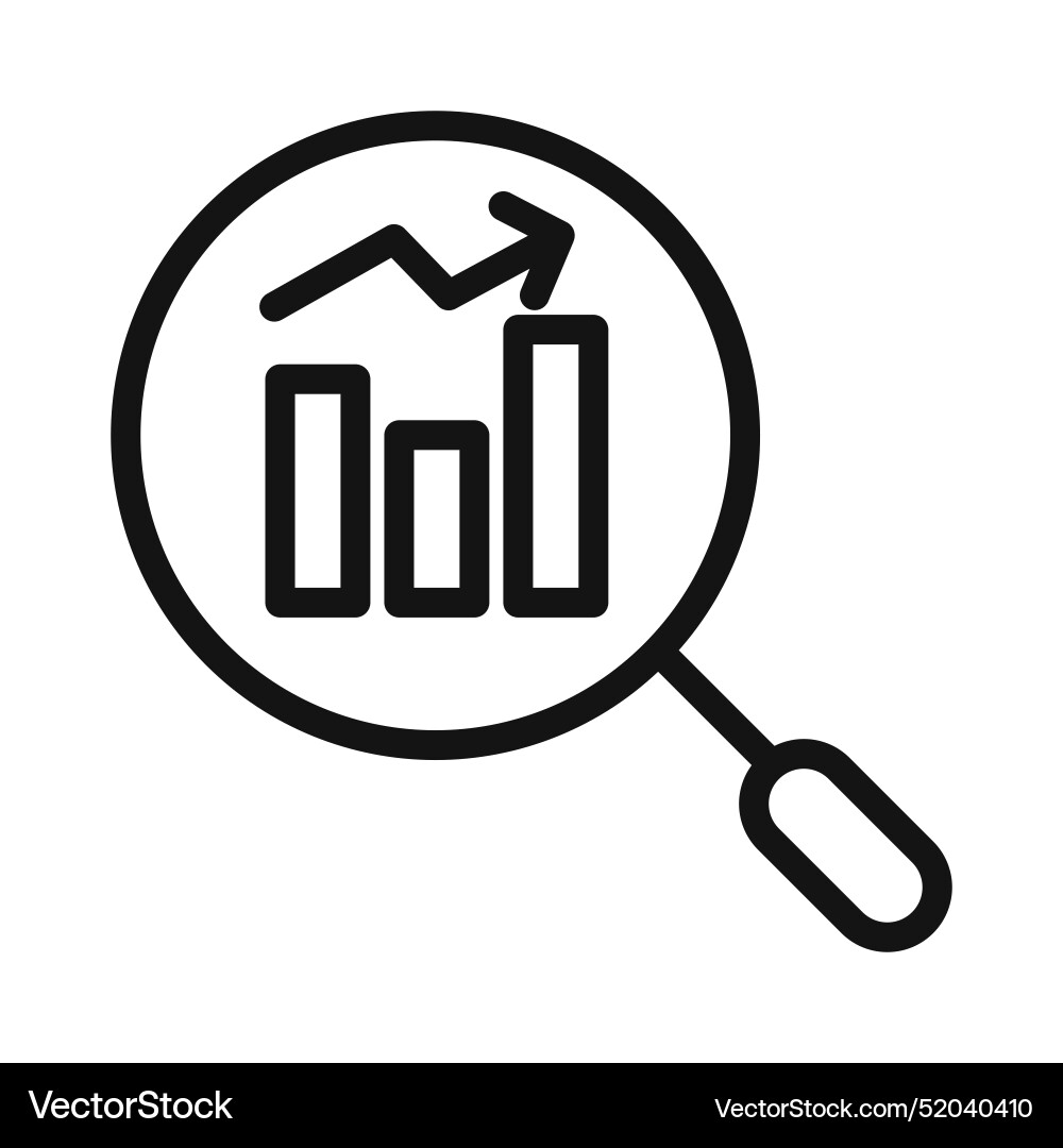Data analysis icon black and white sign Royalty Free Vector