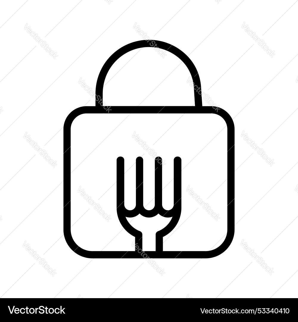 Food security lock icon set safety seal Royalty Free Vector