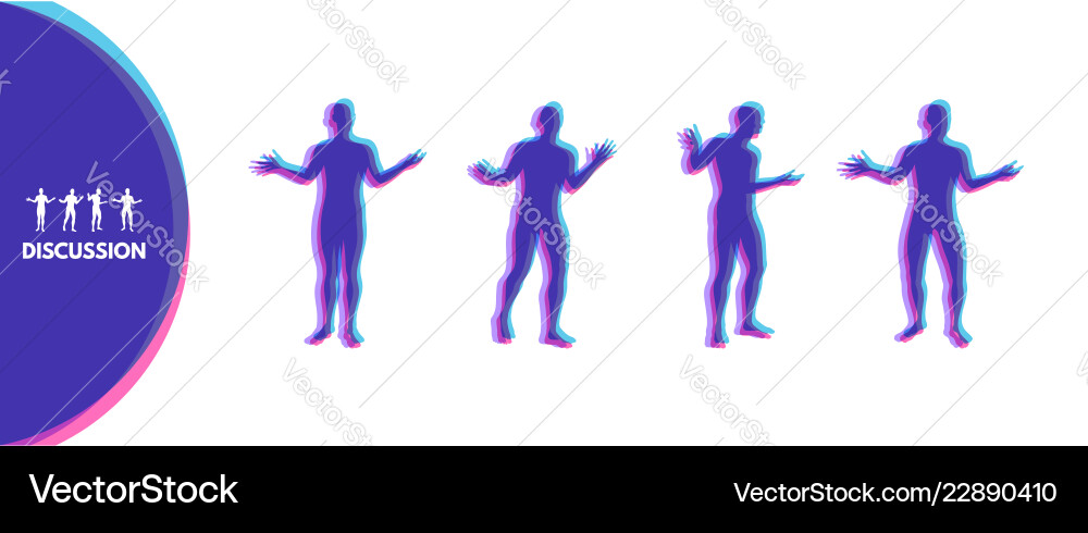Four angry men arguing with each other concept Vector Image