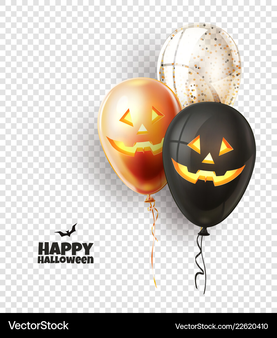 Halloween balloon with scary spooky faces Vector Image