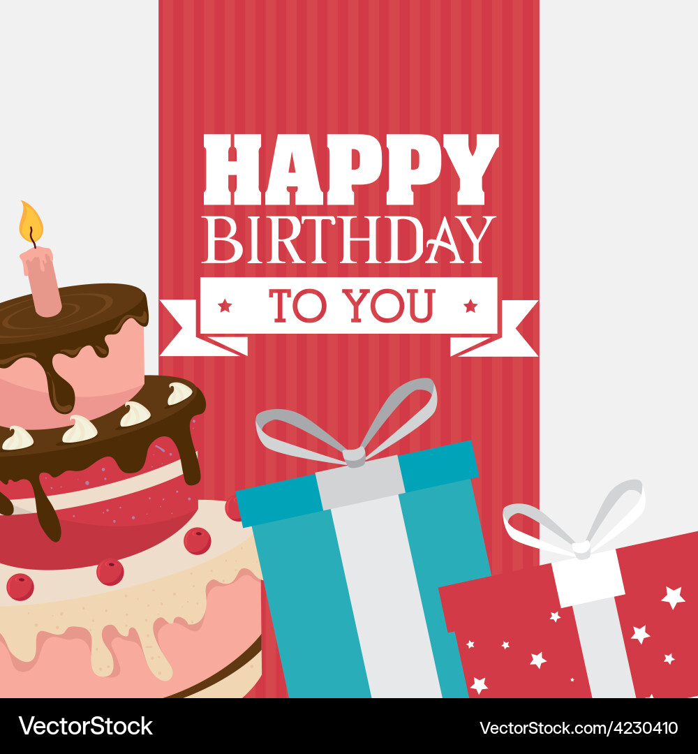 Happy birthday card design Royalty Free Vector Image