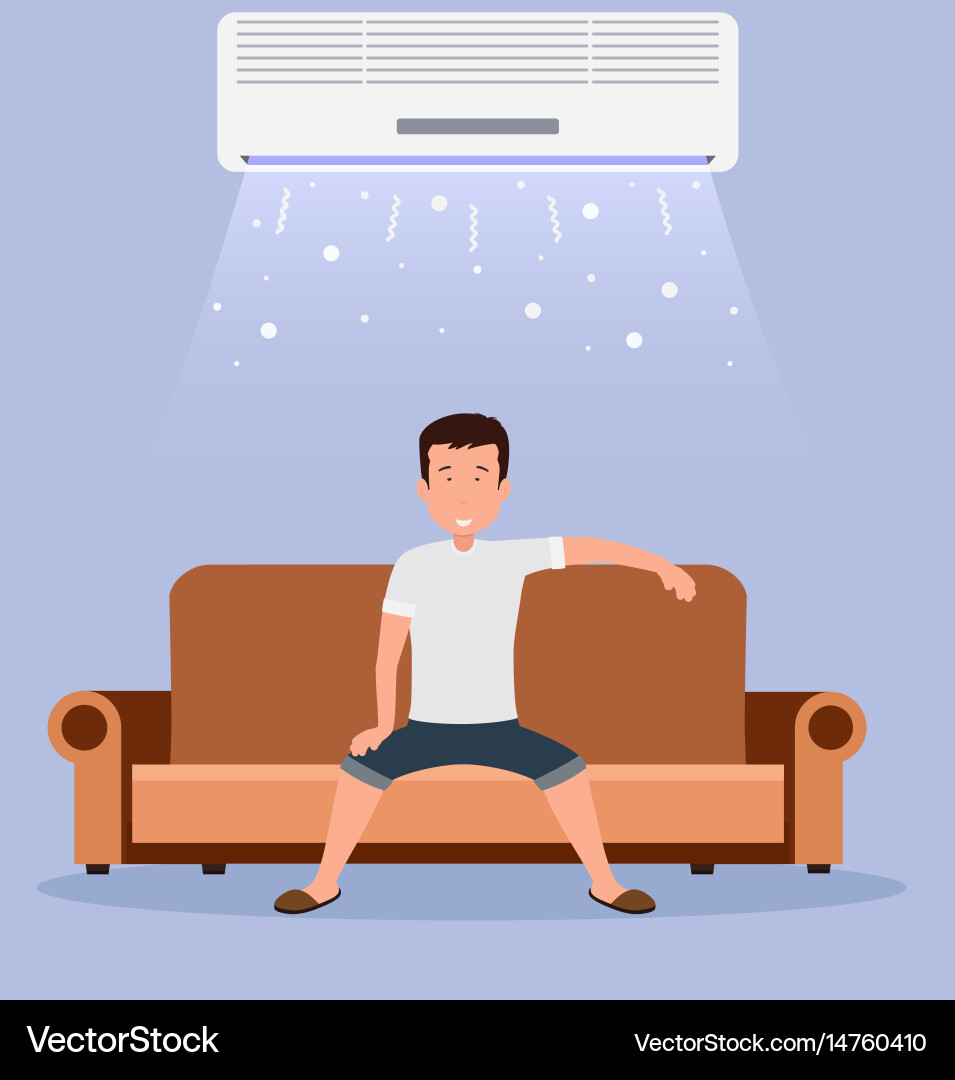Home air conditioning room with cooling Royalty Free Vector