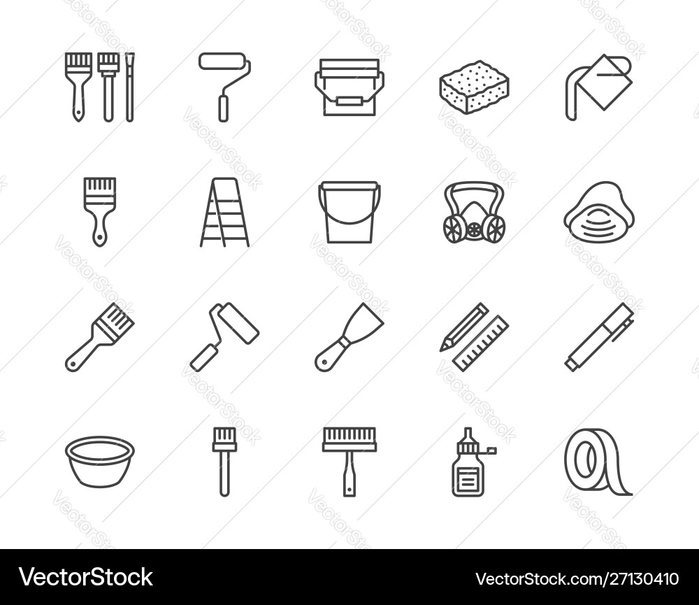Home Renovation Tools Icons Royalty Free Vector Image