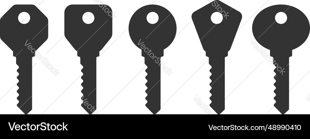 Key icon keys symbol flat design Royalty Free Vector Image