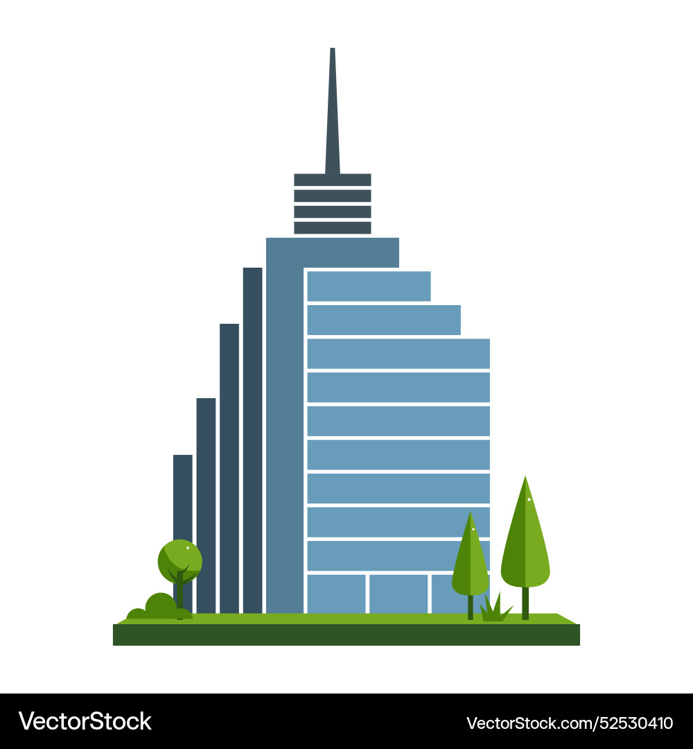 Modern skyscraper building icon city architecture Vector Image