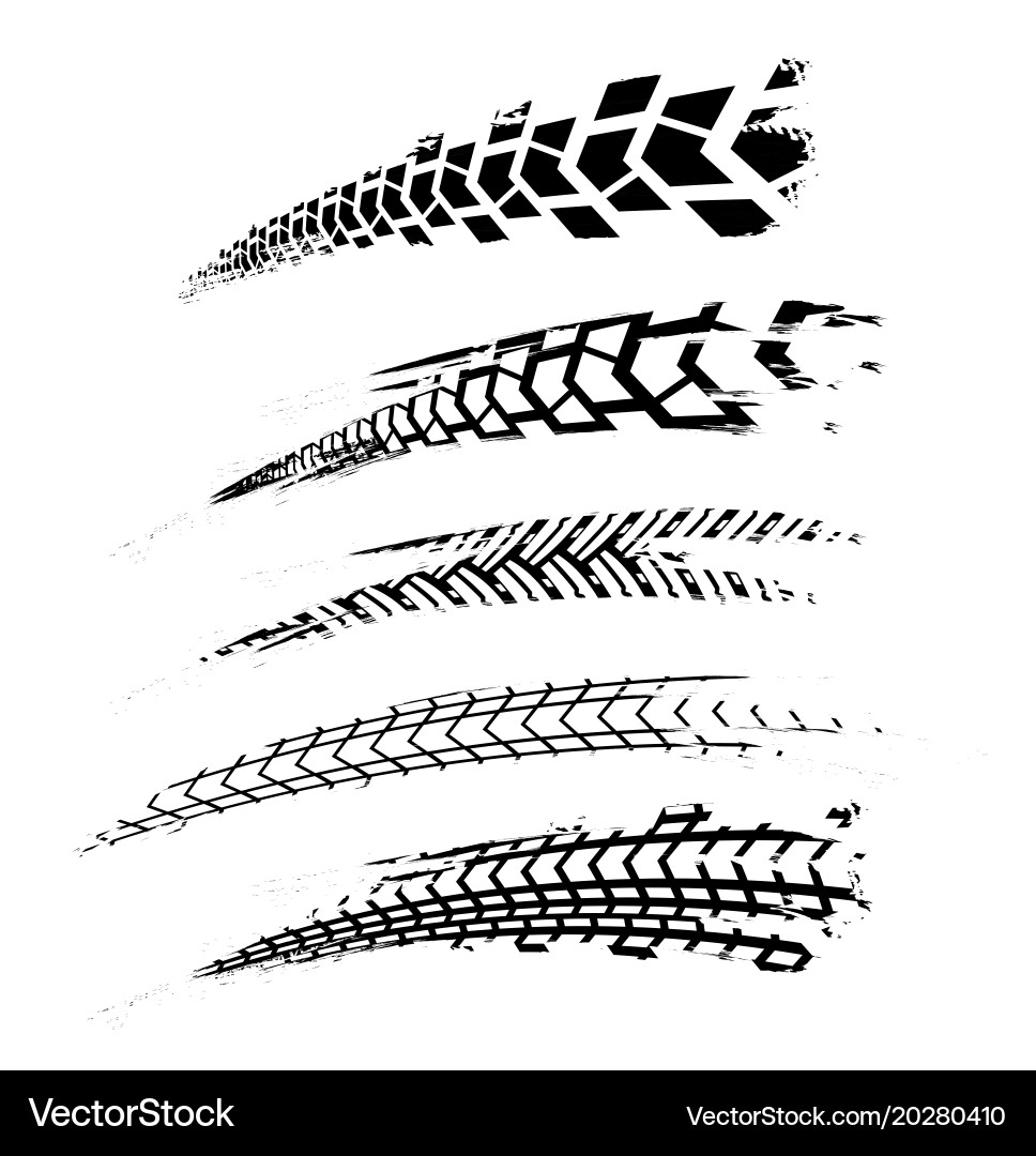 Motorcycle Tire Tracks - Grunge Effect Royalty Free Vector