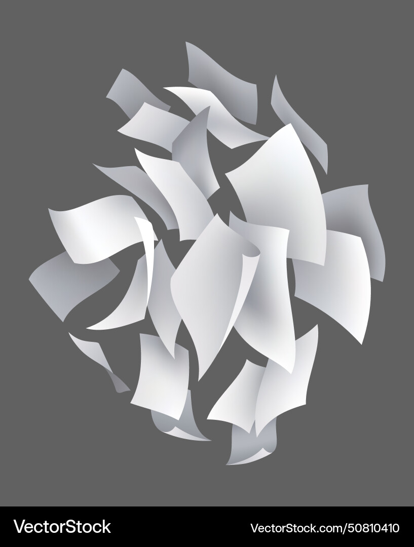 Realistic falling paper sheets set of flying Vector Image