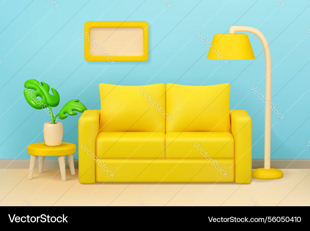 Room interior 3d Royalty Free Vector Image - VectorStock